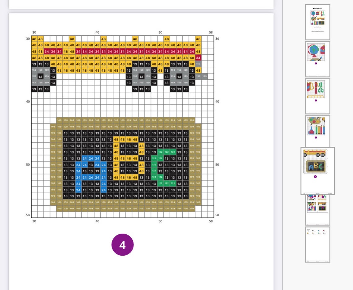 Back to School Fuse Bead Template, Back to School Pattern, Perler Bead ...