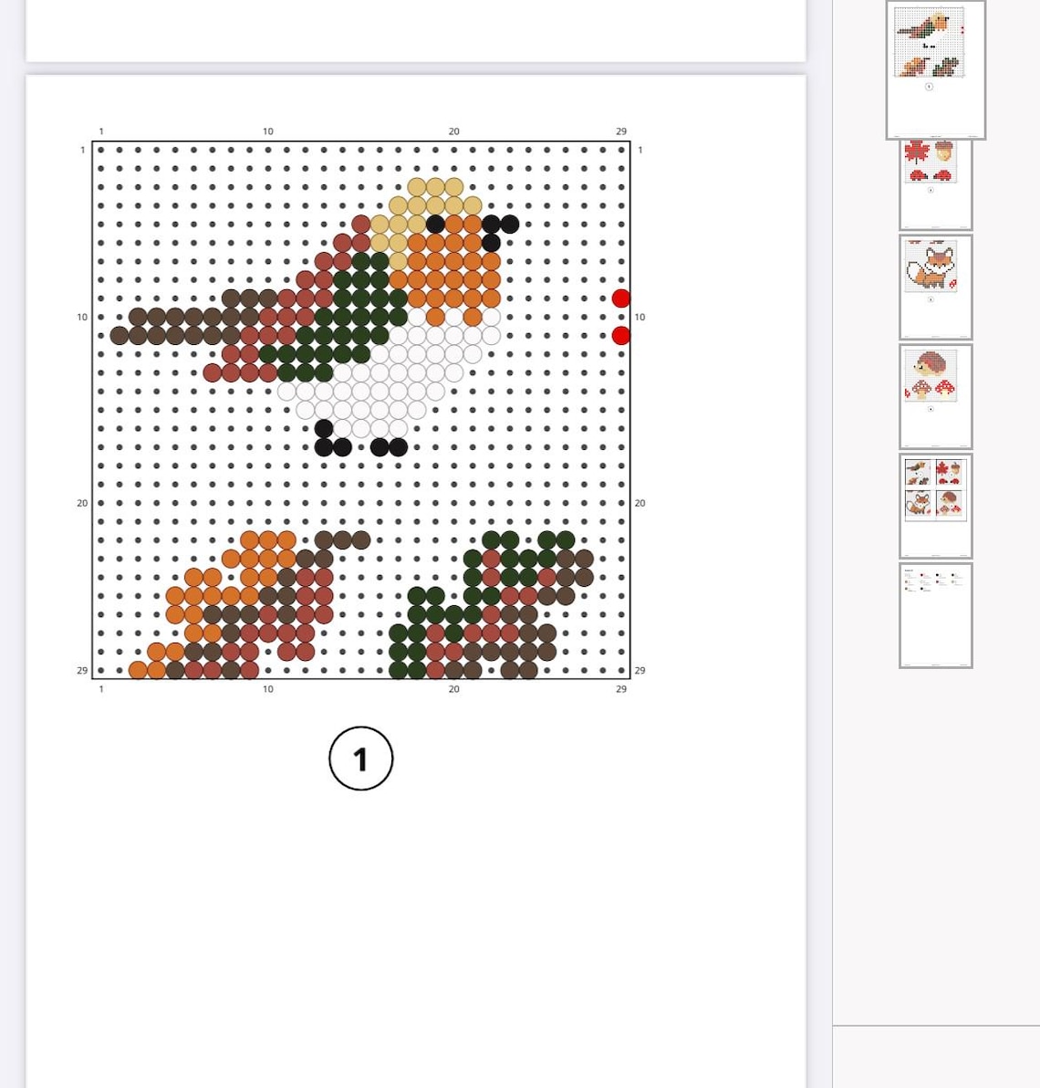 Fall Ornaments Bead Template, Fall Bead Template, Perler Bead, Artkal ...