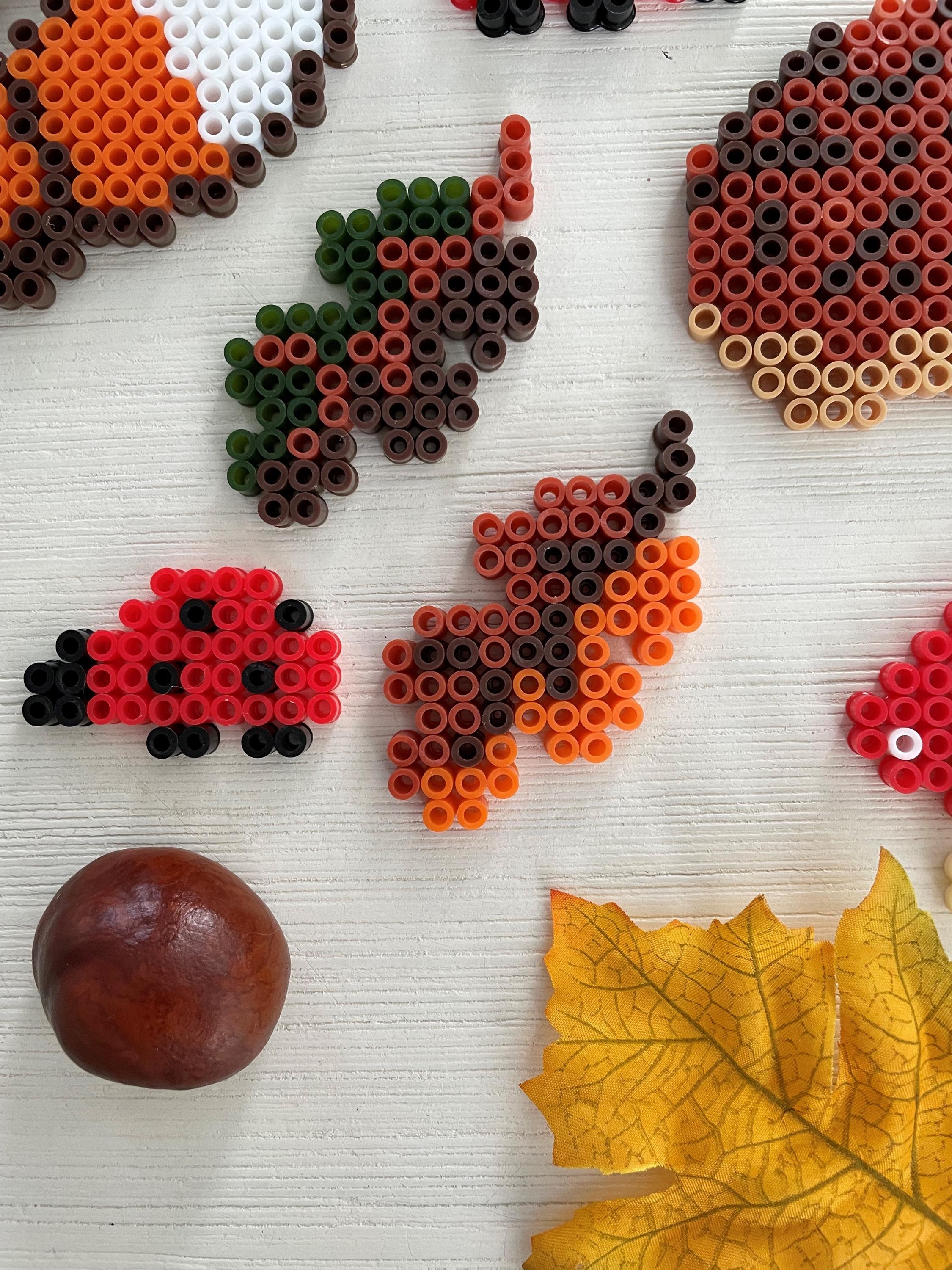 Fall Ornaments Bead Template, Fall Bead Template, Perler Bead, Artkal ...