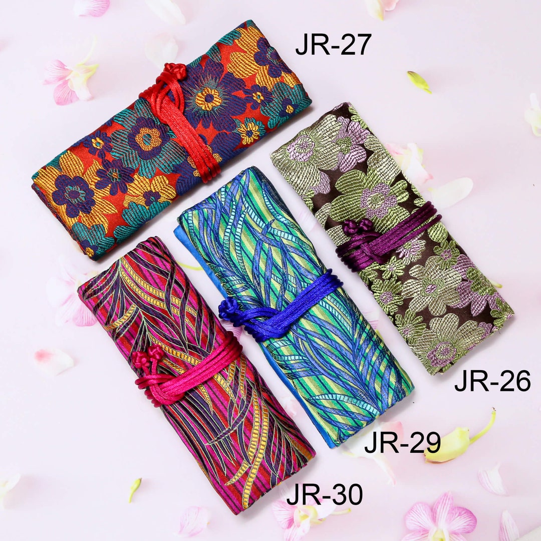 Brocade Jewelry Roll, Jewelry Organizer, Travel Jewelry Case, Gifts for ...