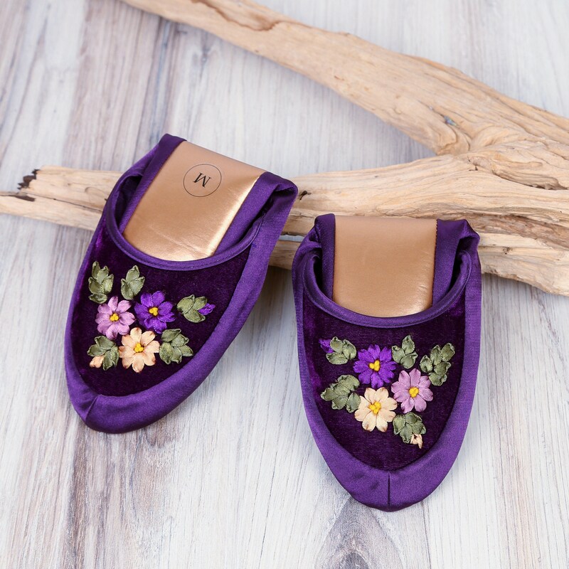 Embroidered Slippers - Etsy