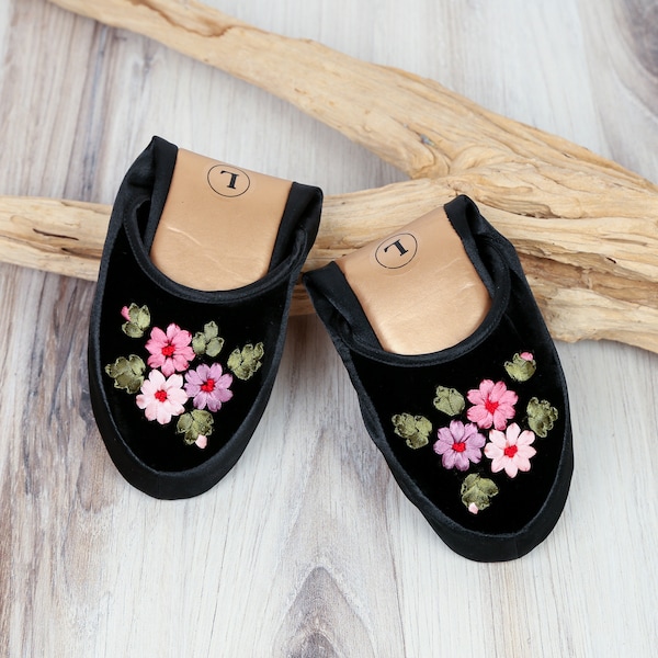 Embroidered Slippers - Etsy
