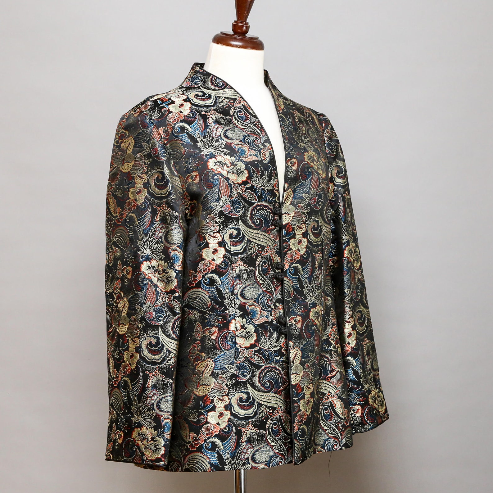 Brocade Women's Jacket With Frog Knot Closures for Evening Mother of ...