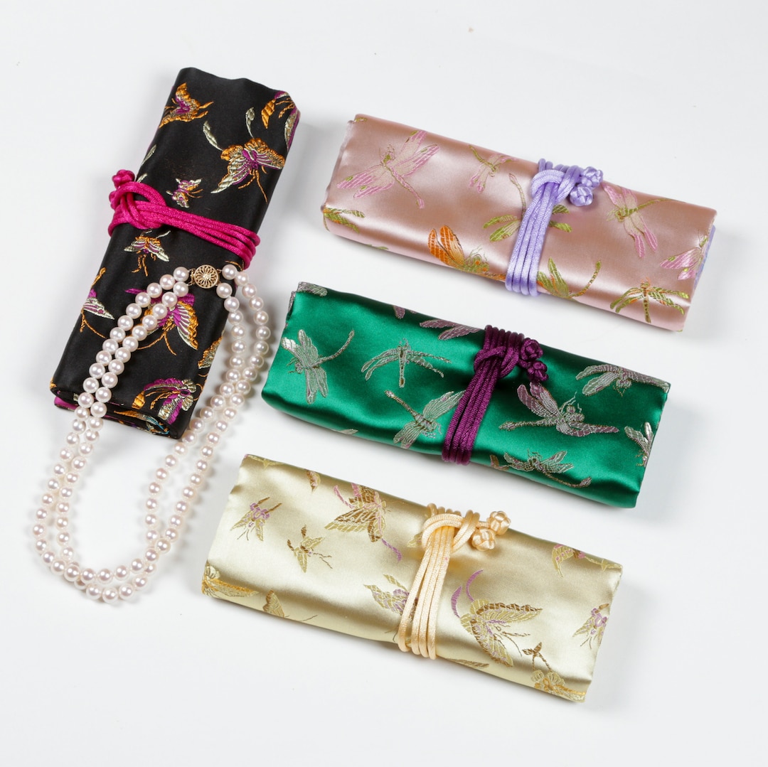 Brocade Travel Jewelry Roll: Organizer Case With Drawstrings - Etsy