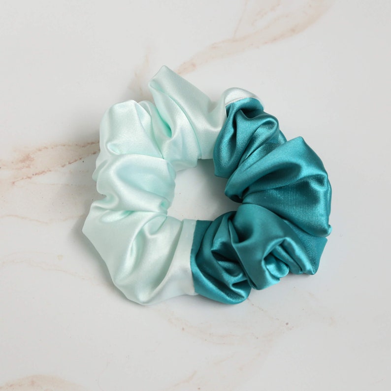 Silky Satin Scrunchies Two Tones Hair Scrunchies Large Soft - Etsy