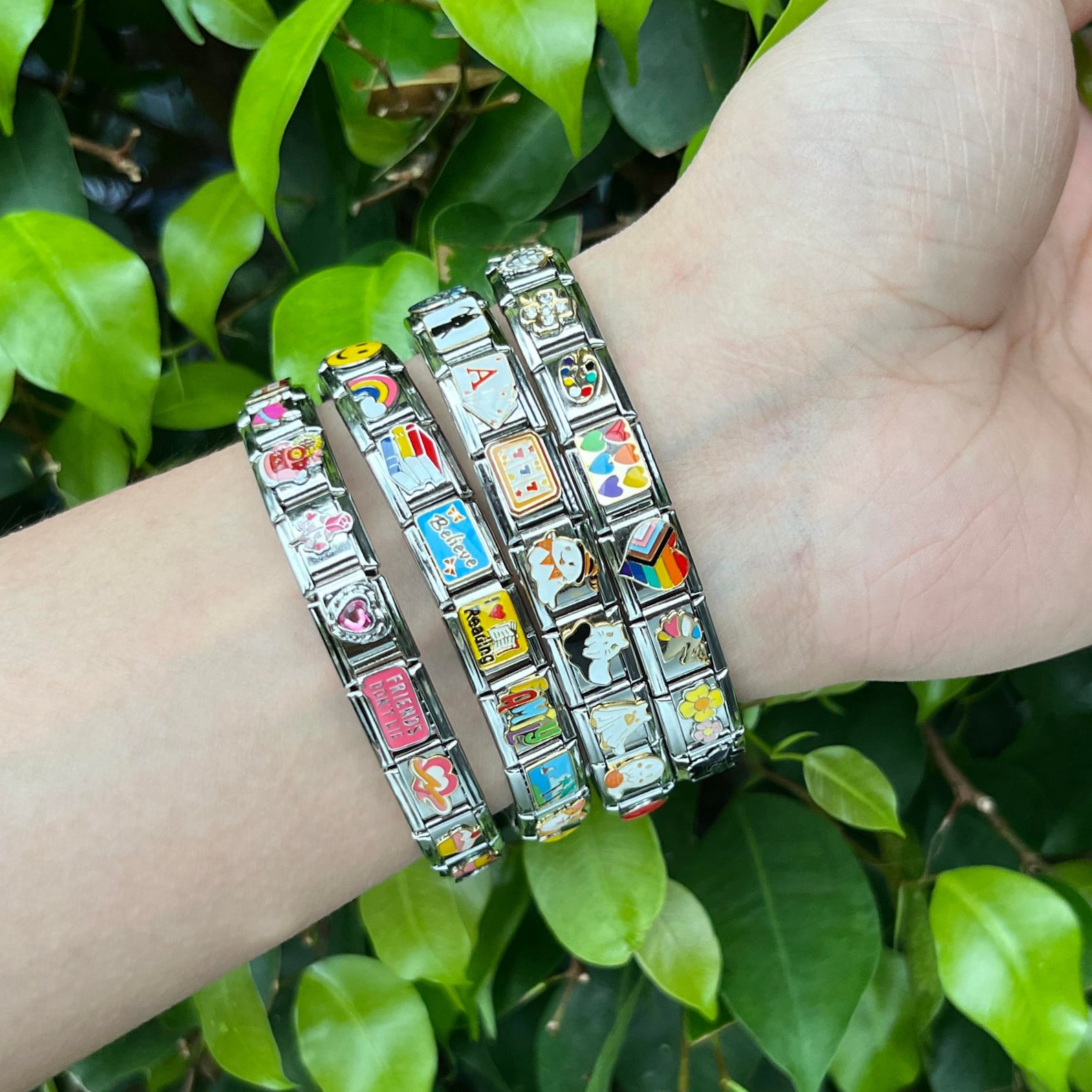 70 Styles Italian Charms Bracelets, DIY, Jewelry Gift, Stainless Steel ...