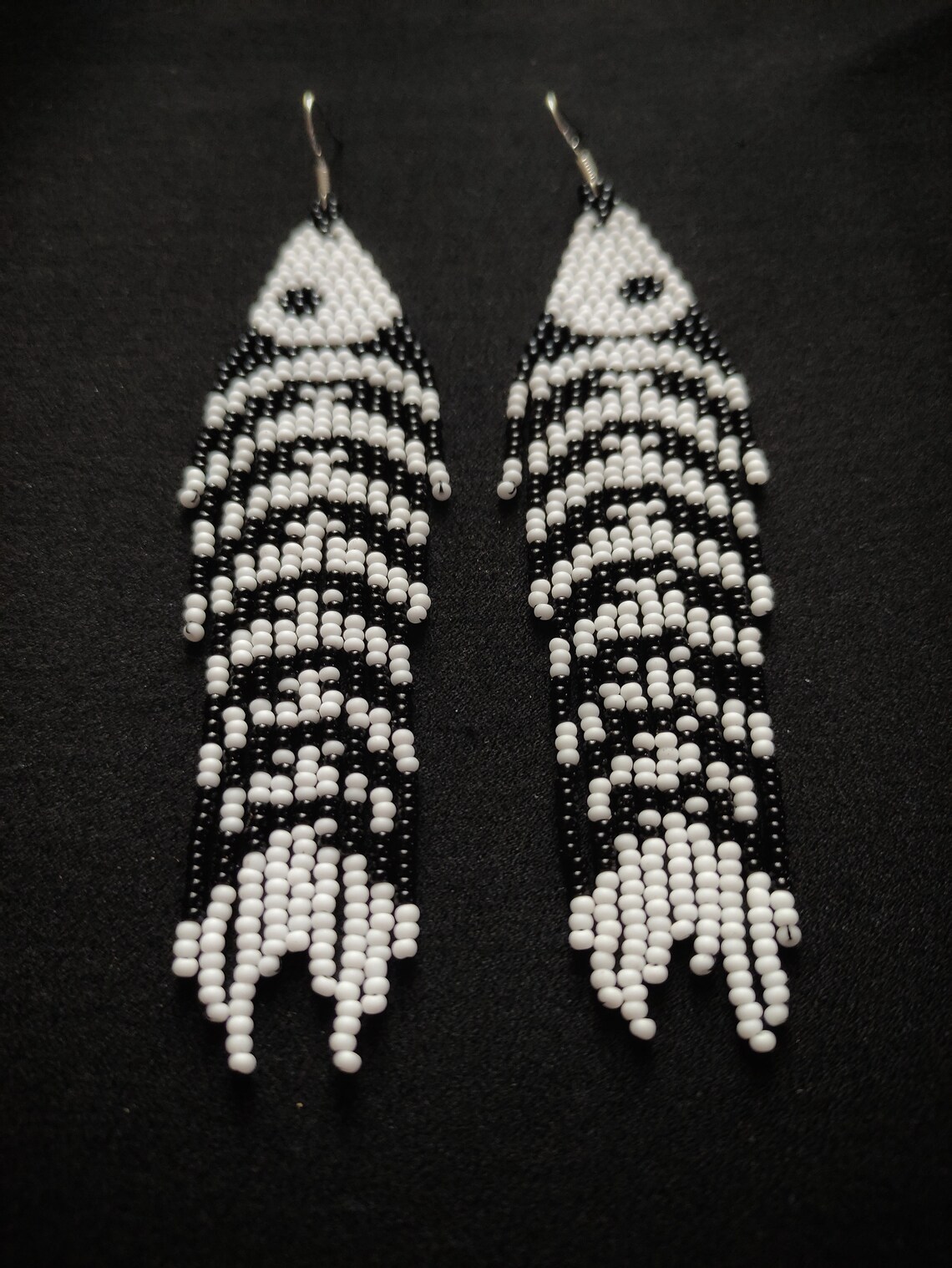 Fish Bone Earrings Beaded Earrings Statement Funky Fun - Etsy