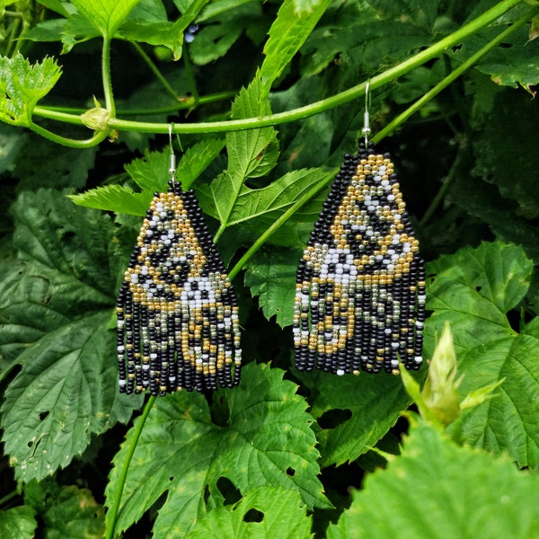 Beaded Moth Earrings - Etsy
