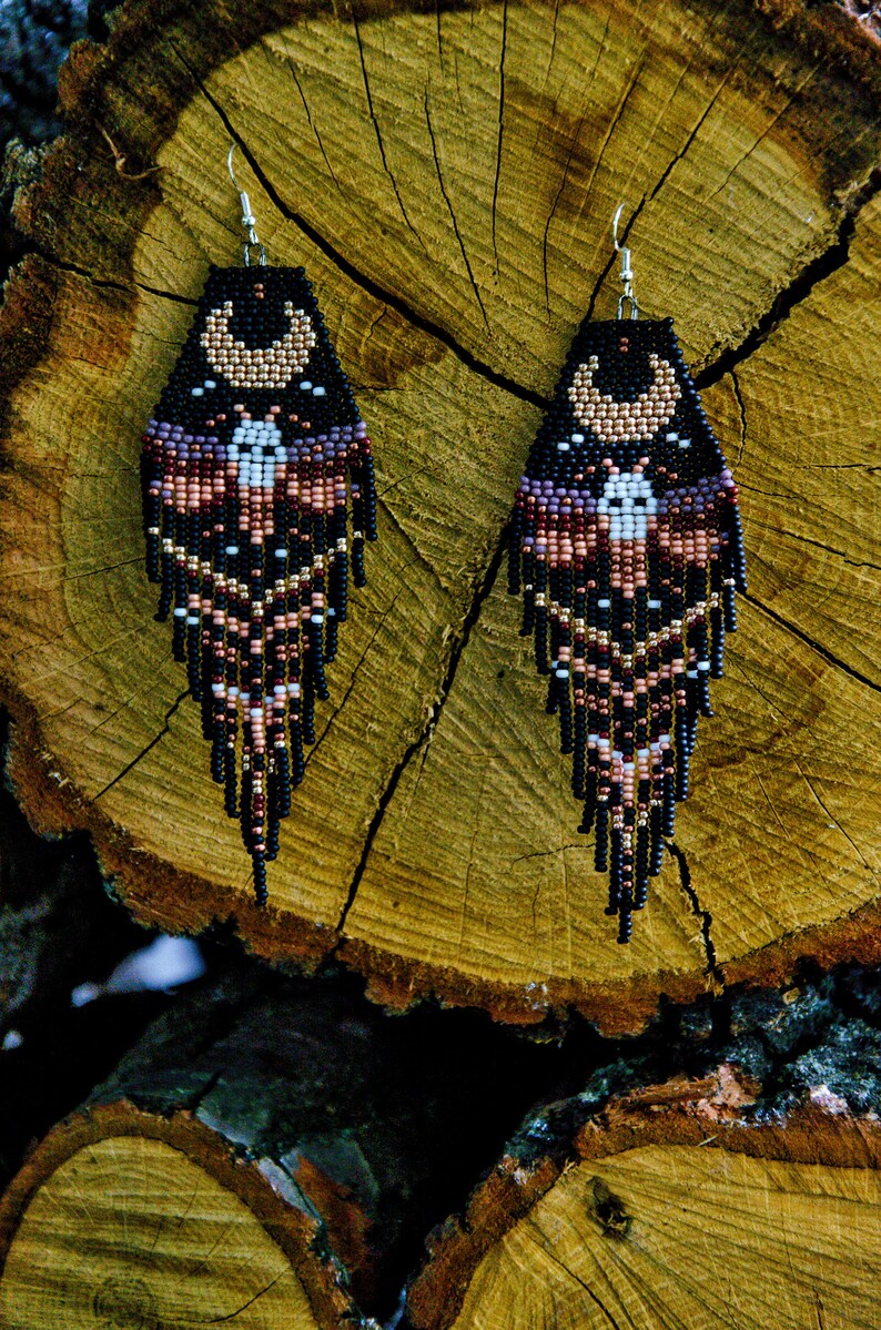 Death's-head Hawk-moth Beaded Earrings Slow Fashion Goth - Etsy