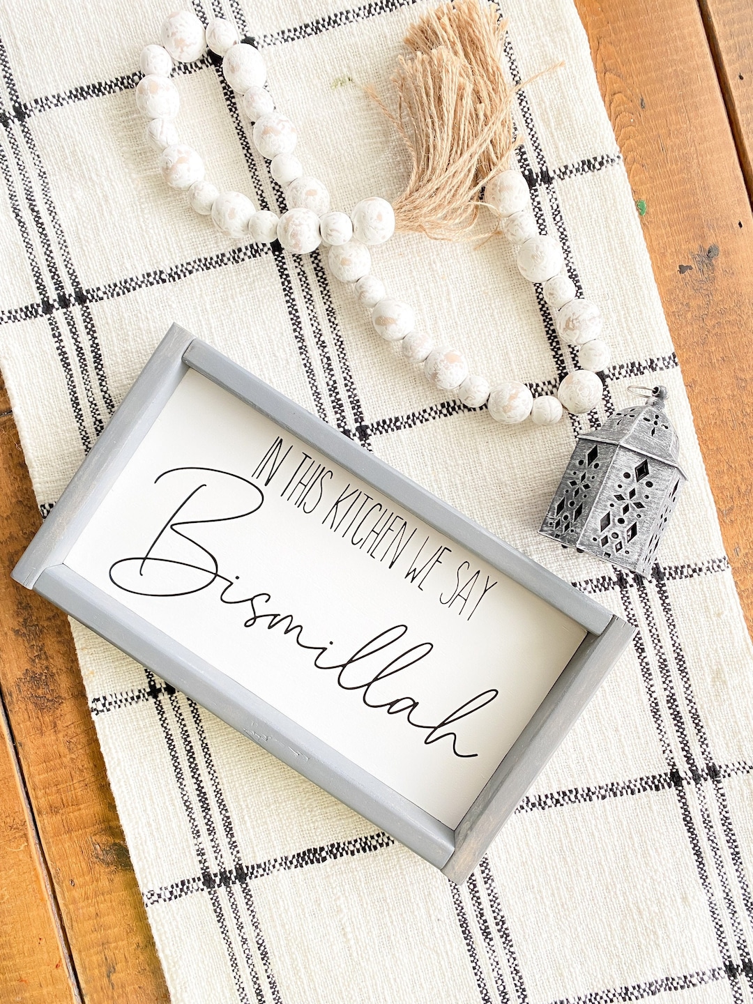 In This Kitchen We Say Bismillah Wood Sign Islamic Home Decor, Muslim ...