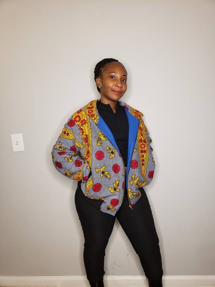 African Jacket With Hood. Unisex Jacket With Hood. Ankara Bomber Jacket ...