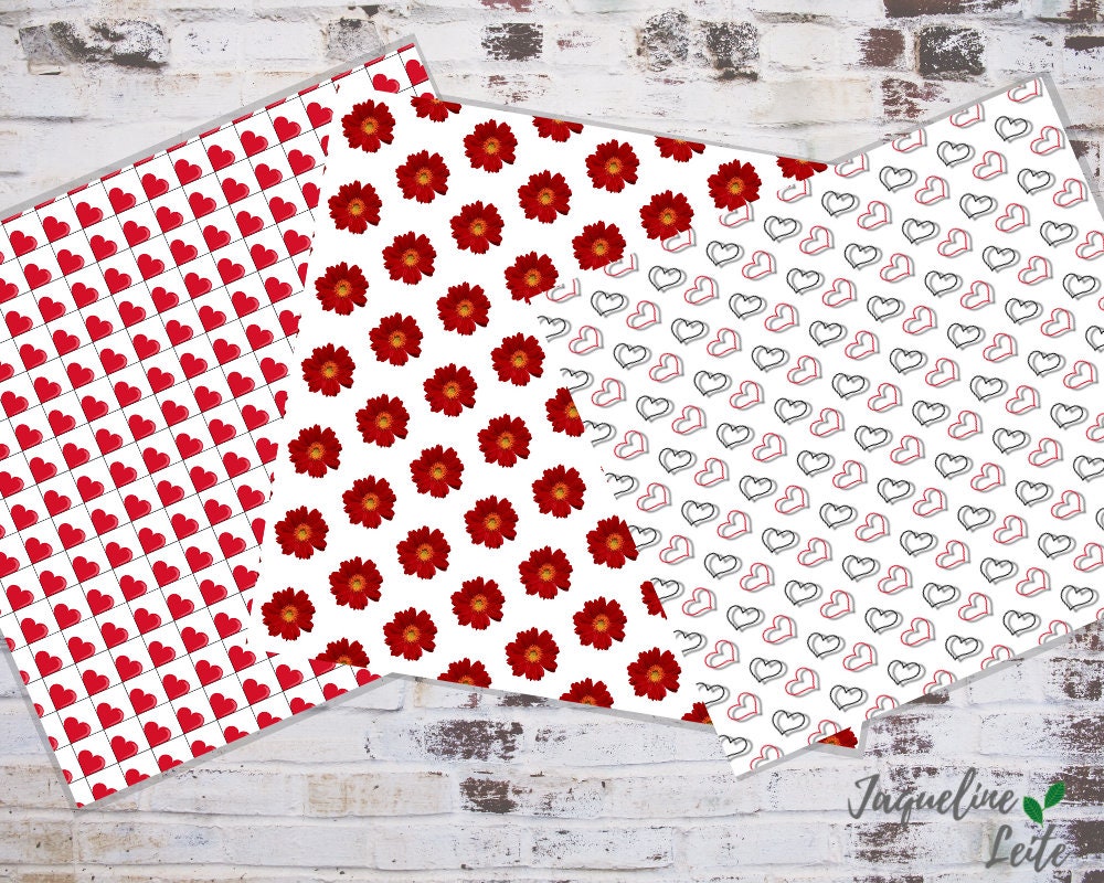 Love Digital Paper, Digital Paper, Love, Valentine's Day Digital Paper ...