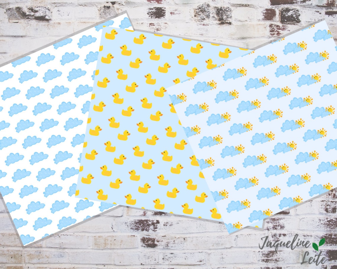 Duck Papers,cute Duck Papers,rubber Duck Digital Paper, Baby Shower ...