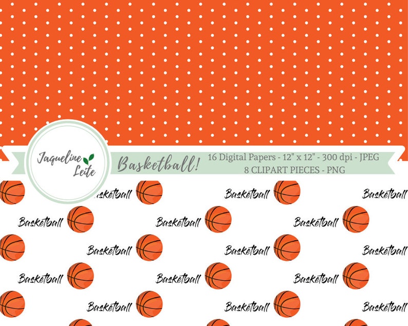 Basketball, Digital Papers, Clipart,instant Download,printable ...