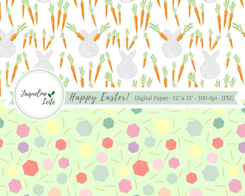 Happy Easter Digital Paper Pack, Digital Papers, Easter Patterns ...