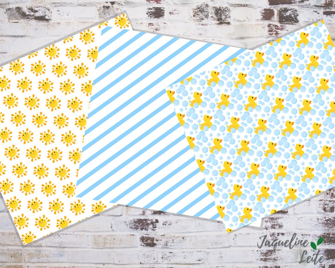 Duck Papers,cute Duck Papers,rubber Duck Digital Paper, Baby Shower ...