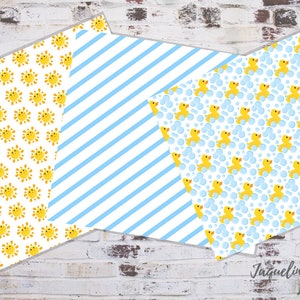 Duck Papers,cute Duck Papers,rubber Duck Digital Paper, Baby Shower ...