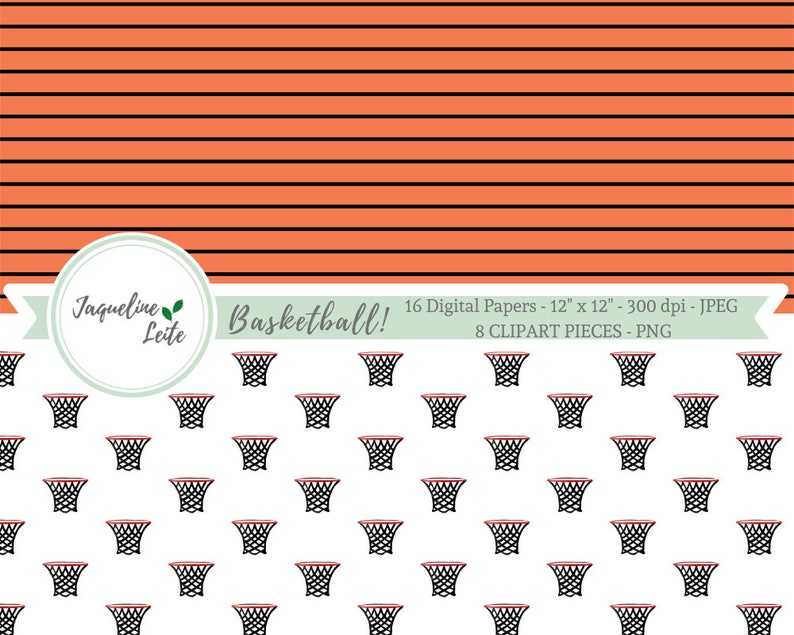 Basketball, Digital Papers, Clipart,instant Download,printable ...