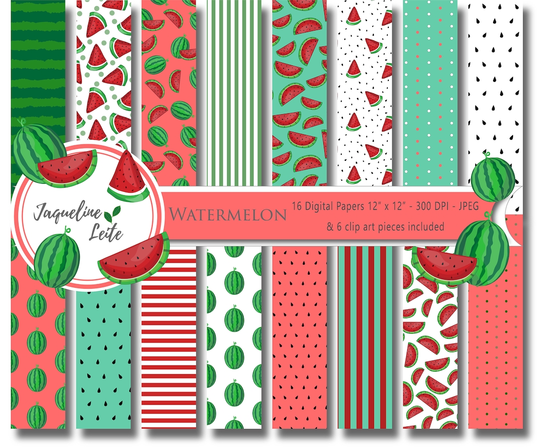 Watermelon, Digital Papers,melancia,anguria,scrapbooking Papers,fruit ...