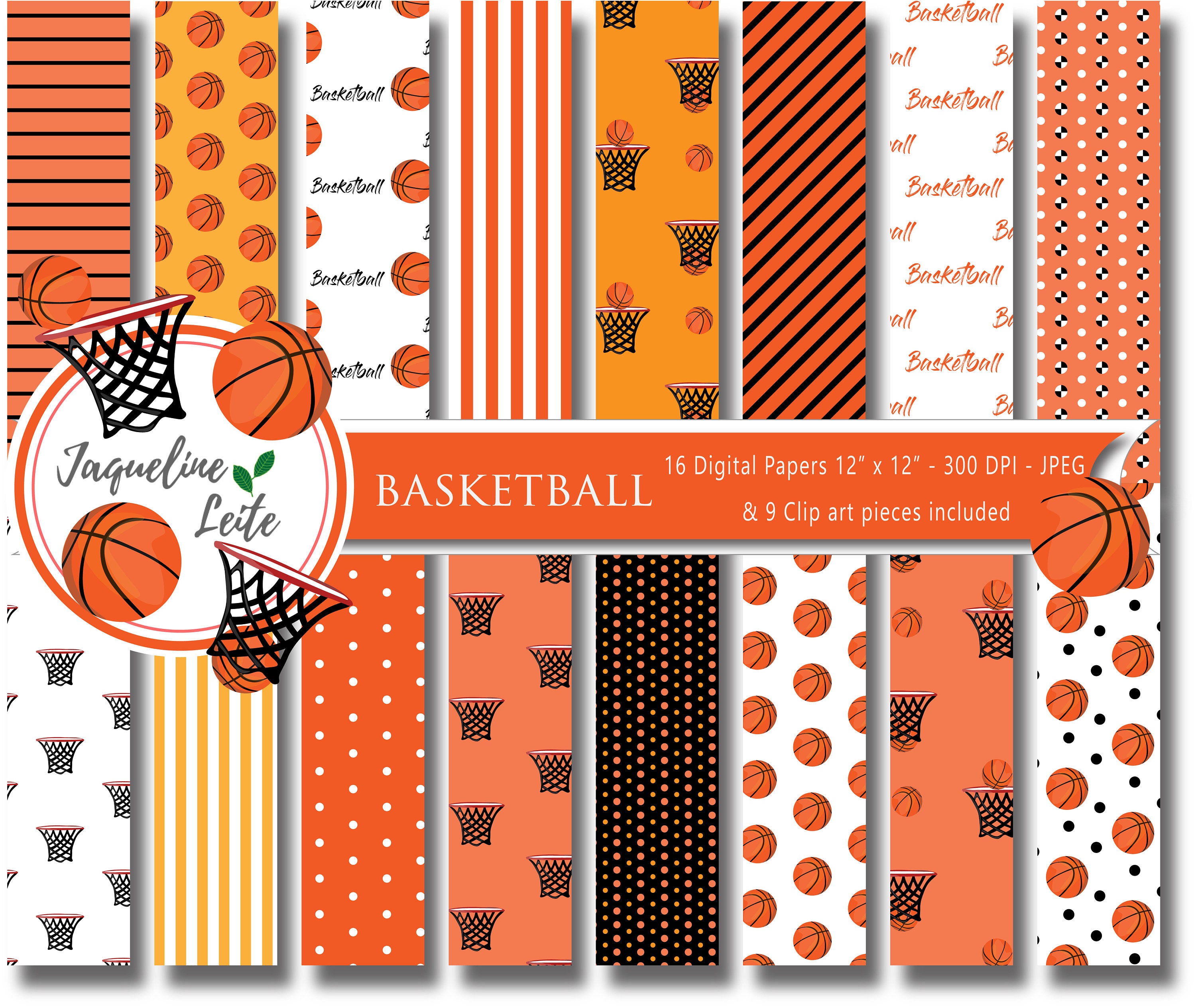 Basketball, Digital Papers, Clipart,instant Download,printable ...