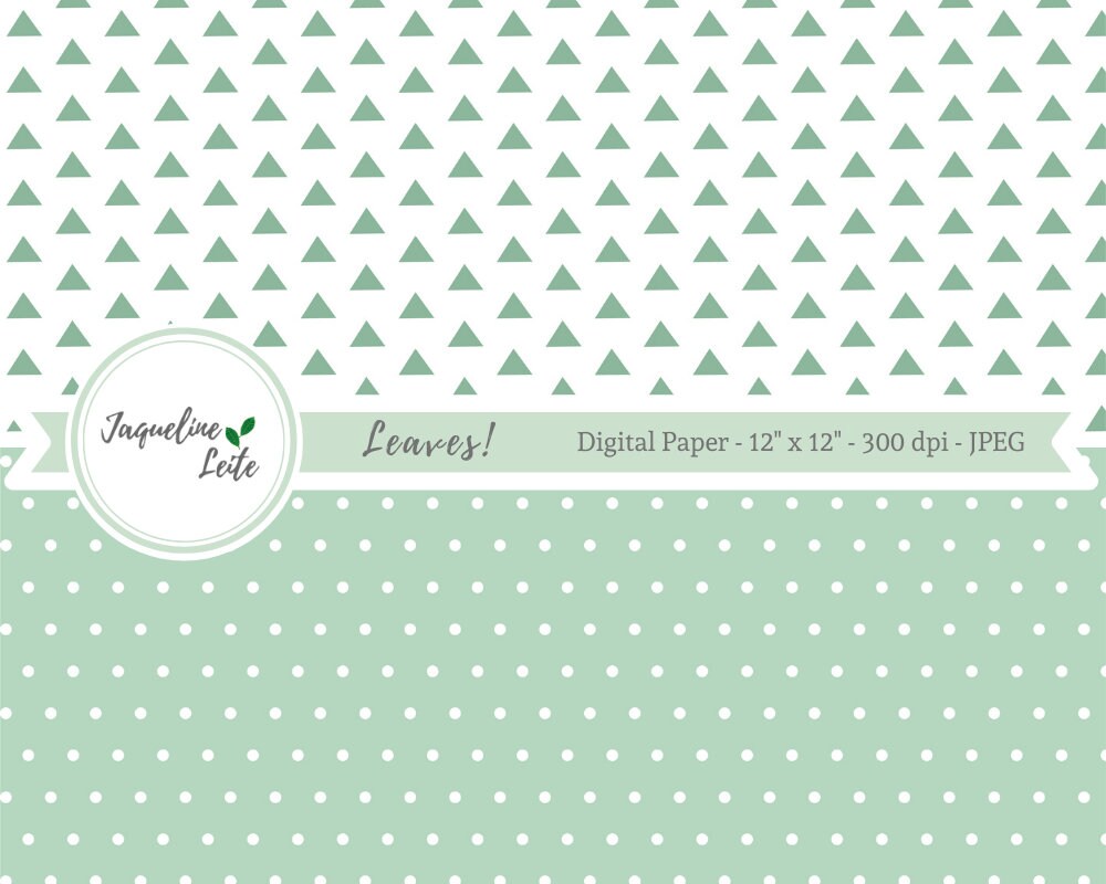 Leaves Digital Papers Green Leaf Background Scrapbooking - Etsy