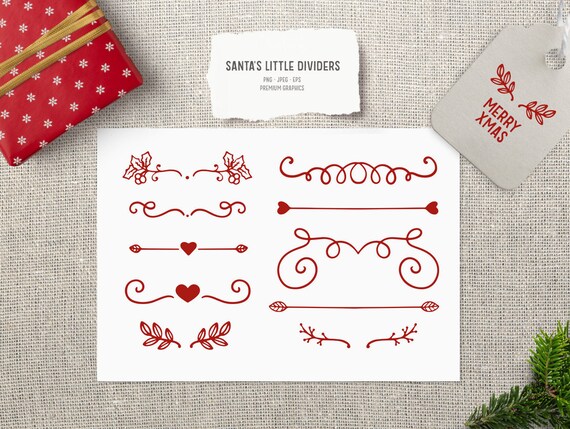 Digital Holiday Divider Clipart for Cardmaking and Crafts. - Etsy