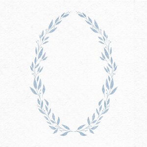 Digital Rustic Flower Wreath Clipart in Blue. Rustic Greenery Clipart ...