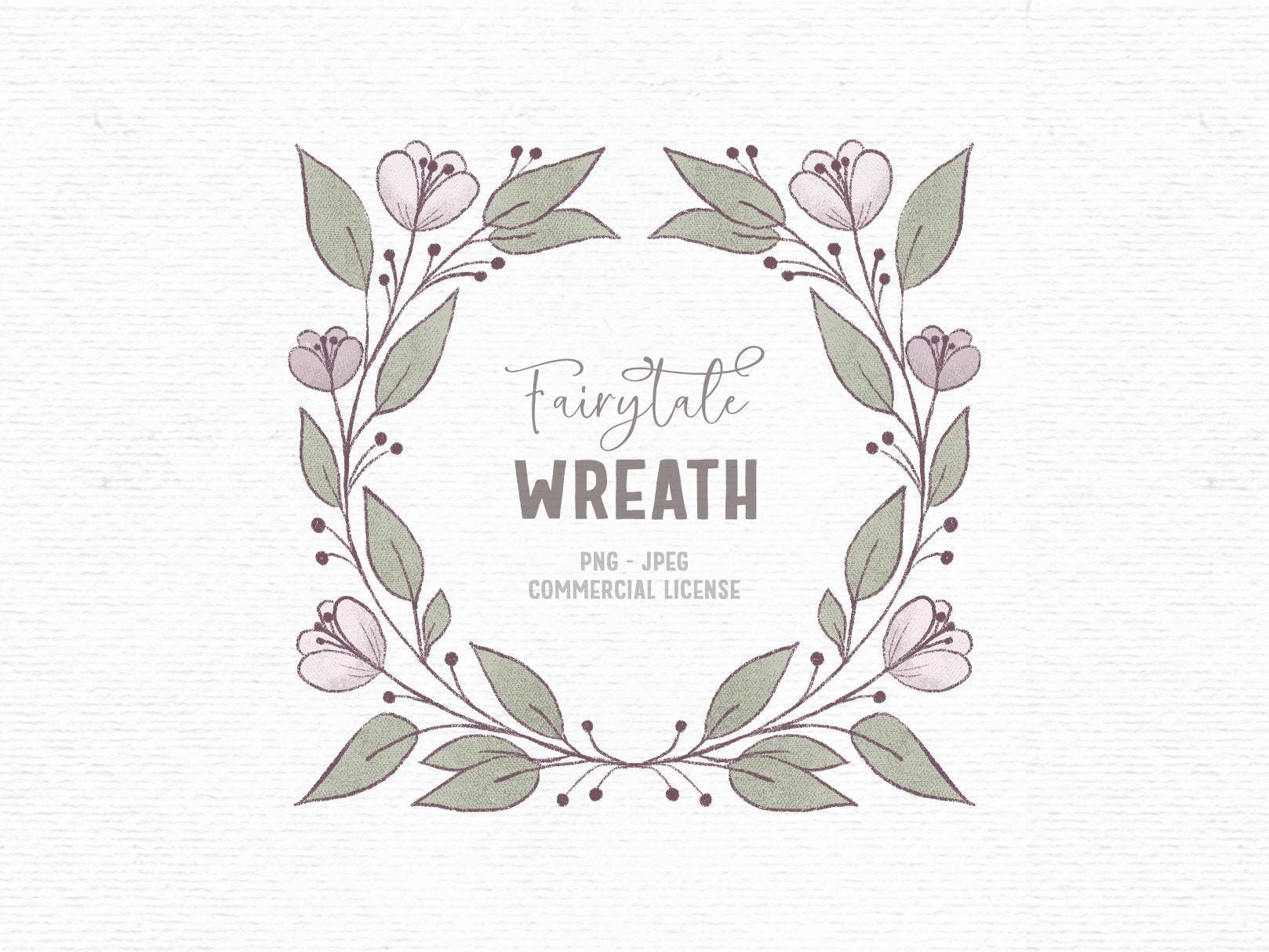 Digital hand drawn flower border clipart in pink. Whimsical | Etsy