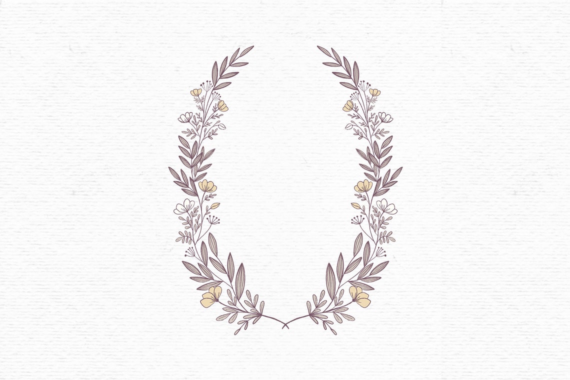 Digital Hand Drawn Floral Clipart in Yellow. Whimsical | Etsy