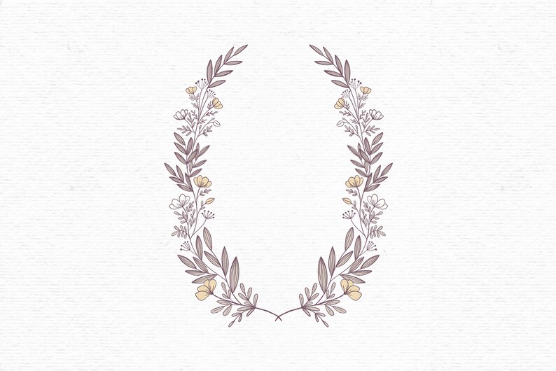 Digital Hand Drawn Floral Clipart in Yellow. Whimsical - Etsy