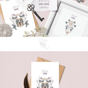 Digital Hand Drawn Valentines Clipart With Padlocks and Keys. - Etsy