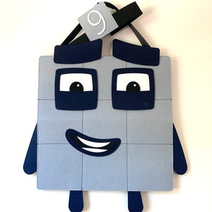 Numberblock Nine Costume, Halloween Costume, Birthday Costume ...