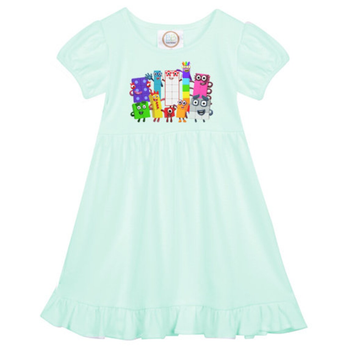 1-10 Numberblocks Dress Girl's Short Sleeve Ruffle Dress - Etsy