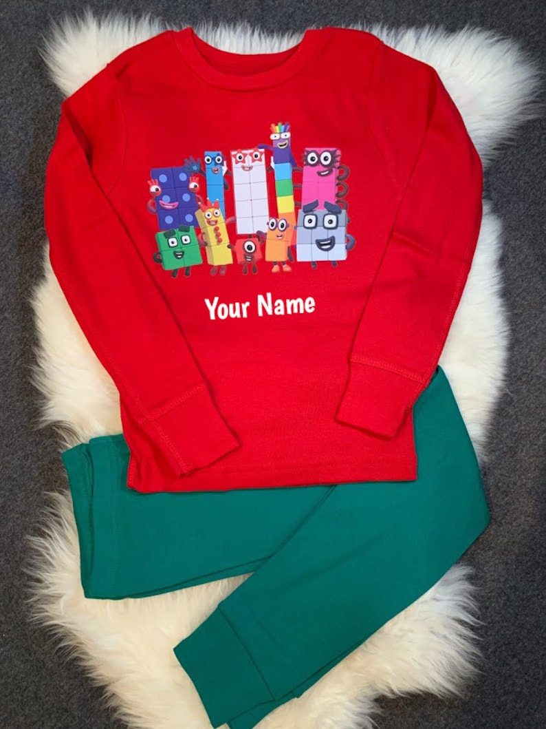 Personalized Numberblocks Pajamas Unisex Christmas Pajamas - Etsy UK