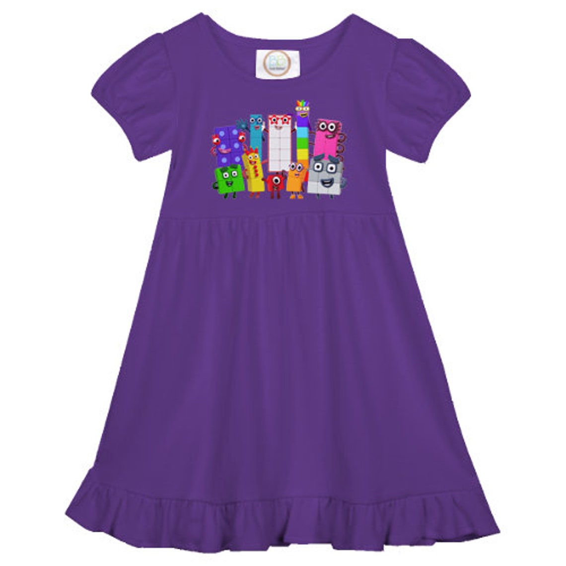 1-10 Numberblocks Dress Girl's Short Sleeve Ruffle Dress - Etsy
