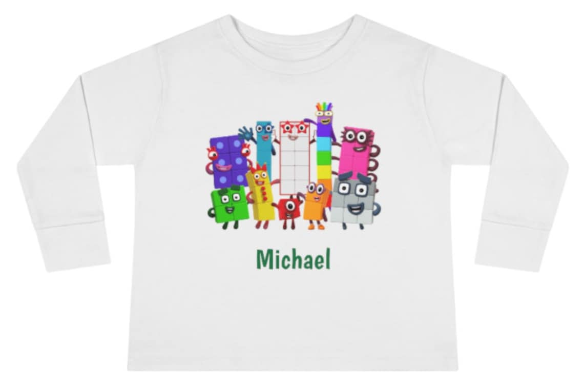 Personalized 1-10 Numberblocks Long Sleeve Shirt 2T-6T | Etsy