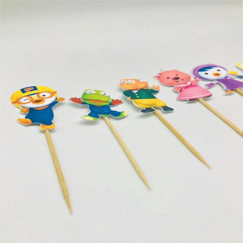 Pororo Cupcake Toppers, Pororo Inspired Cupcake Toppers, Pororo ...