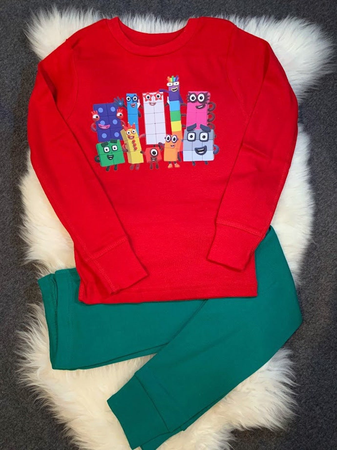 Numberblocks Pajamas Unisex Pajamas for Kids Red & Green - Etsy Australia