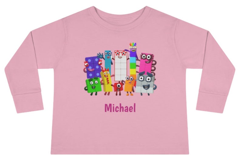 Personalized 1-10 Numberblocks Long Sleeve Shirt 2T-6T | Etsy