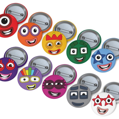 Numberblocks Pin Buttons Characters 1-10 - Etsy