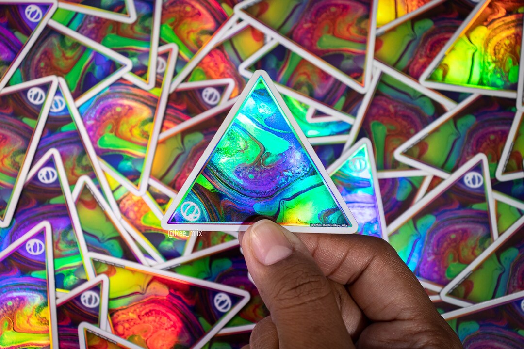 Trippy Triangle Holographic Sticker Psychedelic Trippy Art Laptop Decal ...