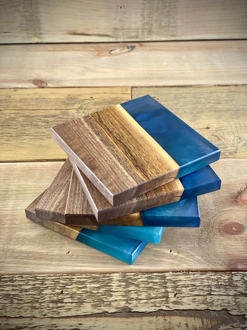 Actual Live Edge Epoxy Coasters. the Real Thing | Etsy