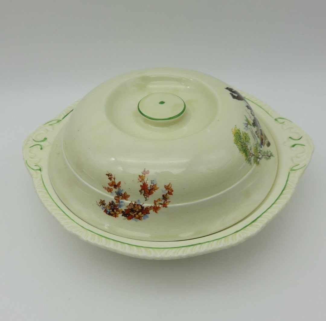 Rare Vintage Horse and Carriage Lidded Serving Bowl Dish From England ...