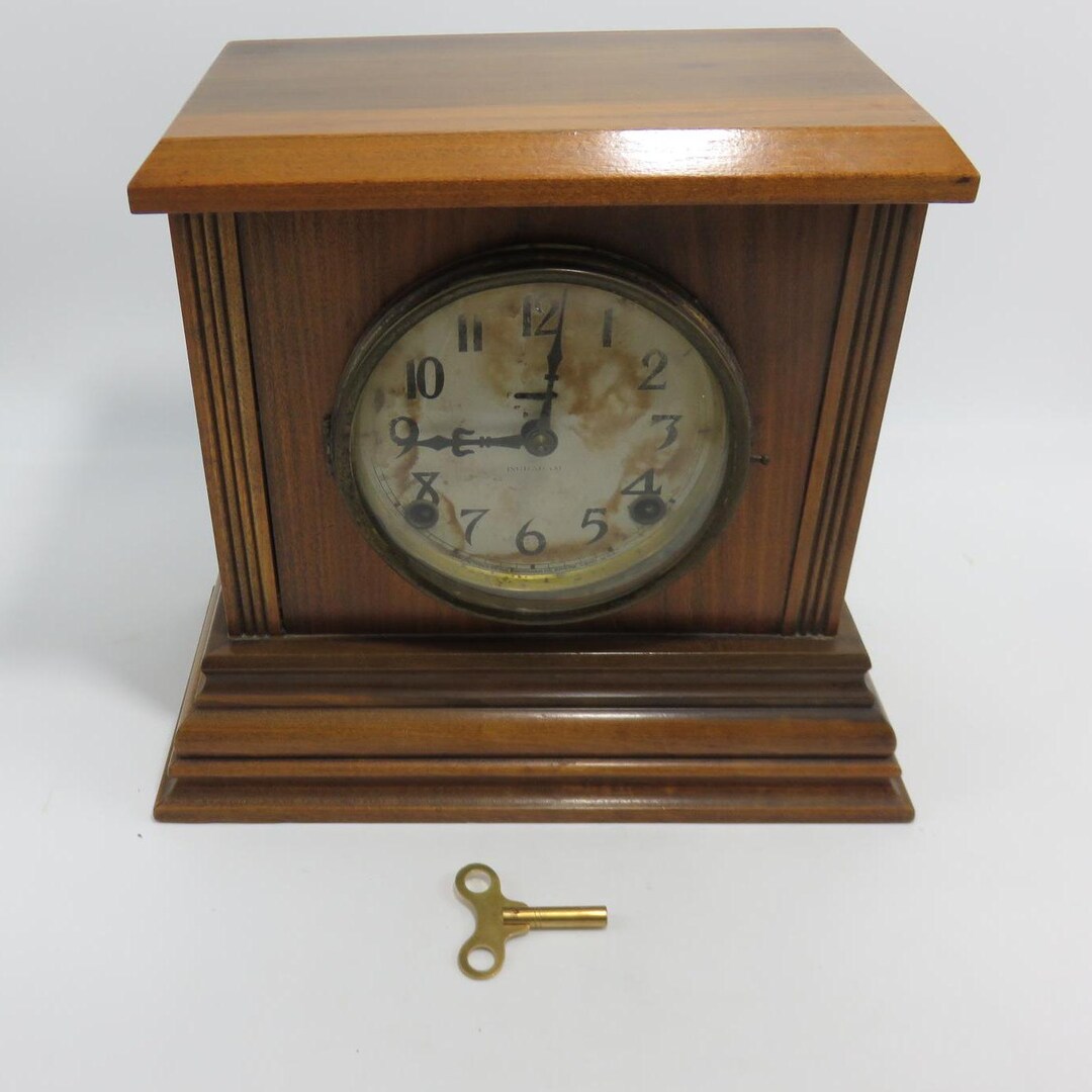 Antique Wood Mantel Shelf Clock by E Ingraham Co Bristol Conn USA - Etsy