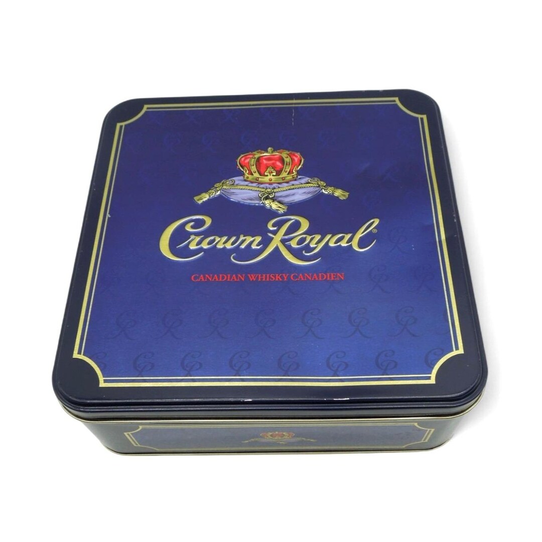 CROWN ROYAL Canadian Whisky Square Tin Box Barware Decor Vintage - Etsy