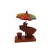 BAKELITE Miniature Folk-art FIGURINE Lady With Umbrella and Flowers ...