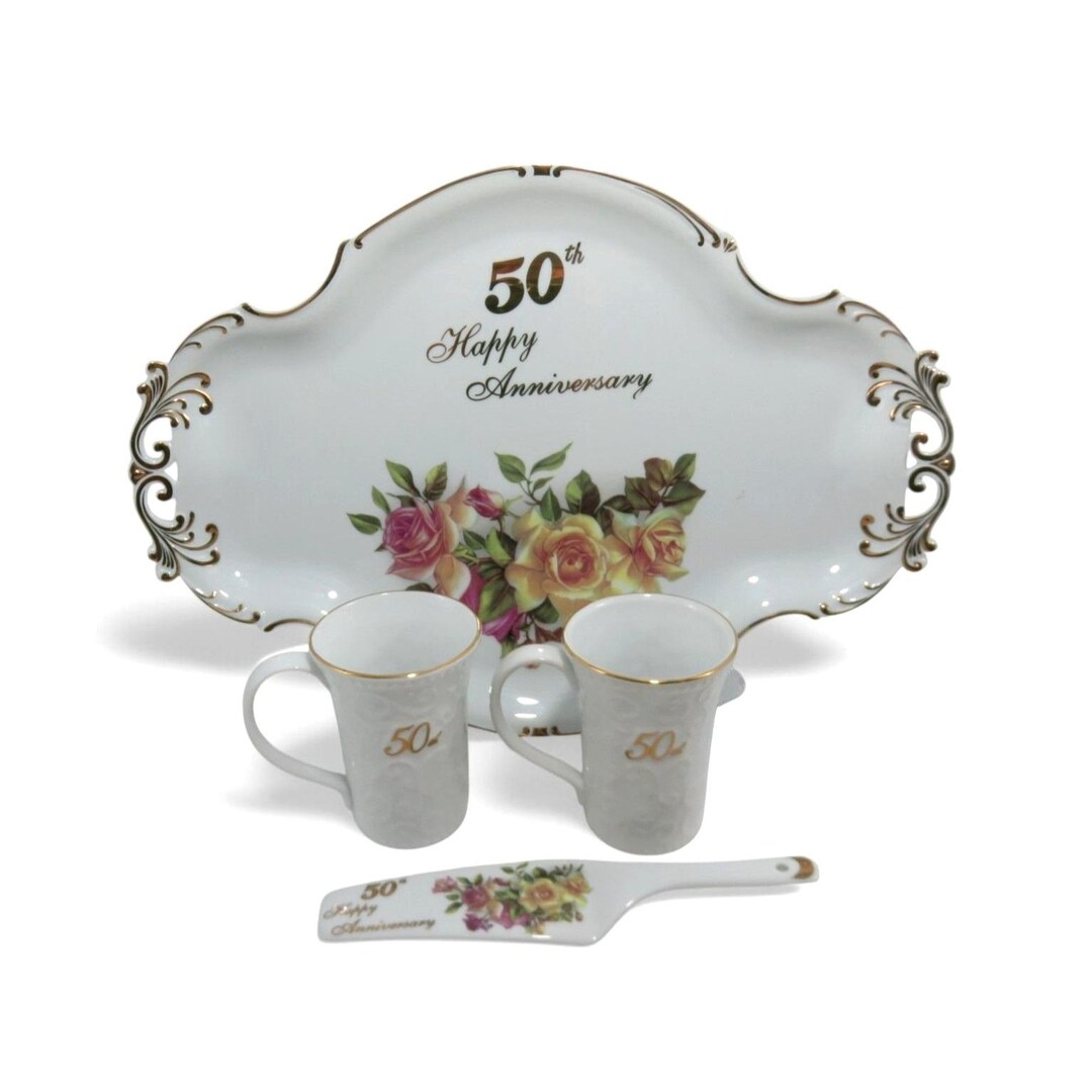 ADELINE Collection England 50th ANNIVERSARY Ceramic Gift Set Rose Theme ...