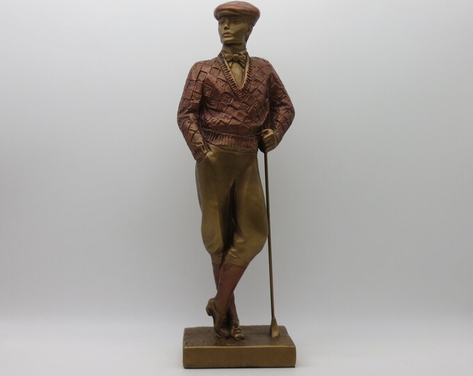 Vintage Austin Golfer Sculpture Statue Bronze Color 1989 Signed A Danel ...