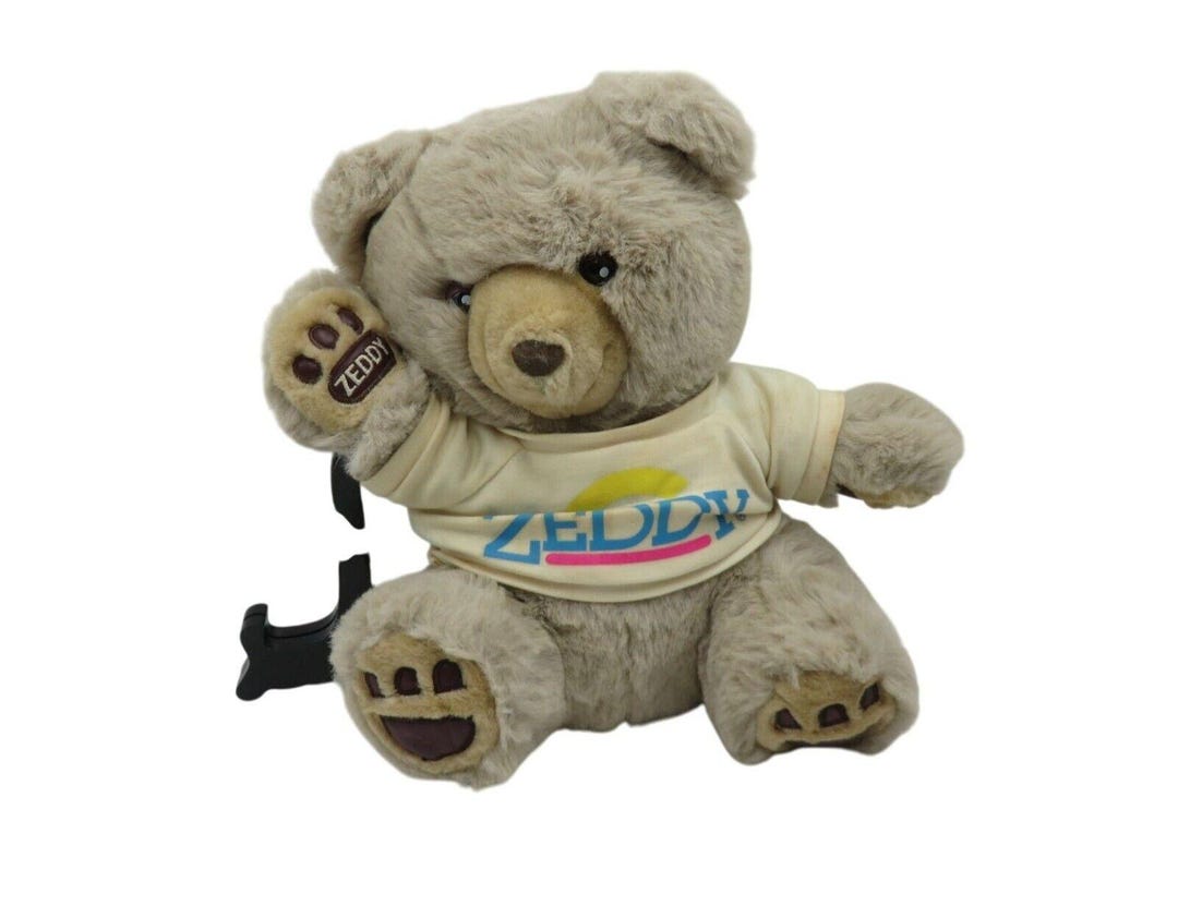 Vintage Zeddy Teddy Bear Plush With T-shirt Large Stuffed Animal 1980s ...