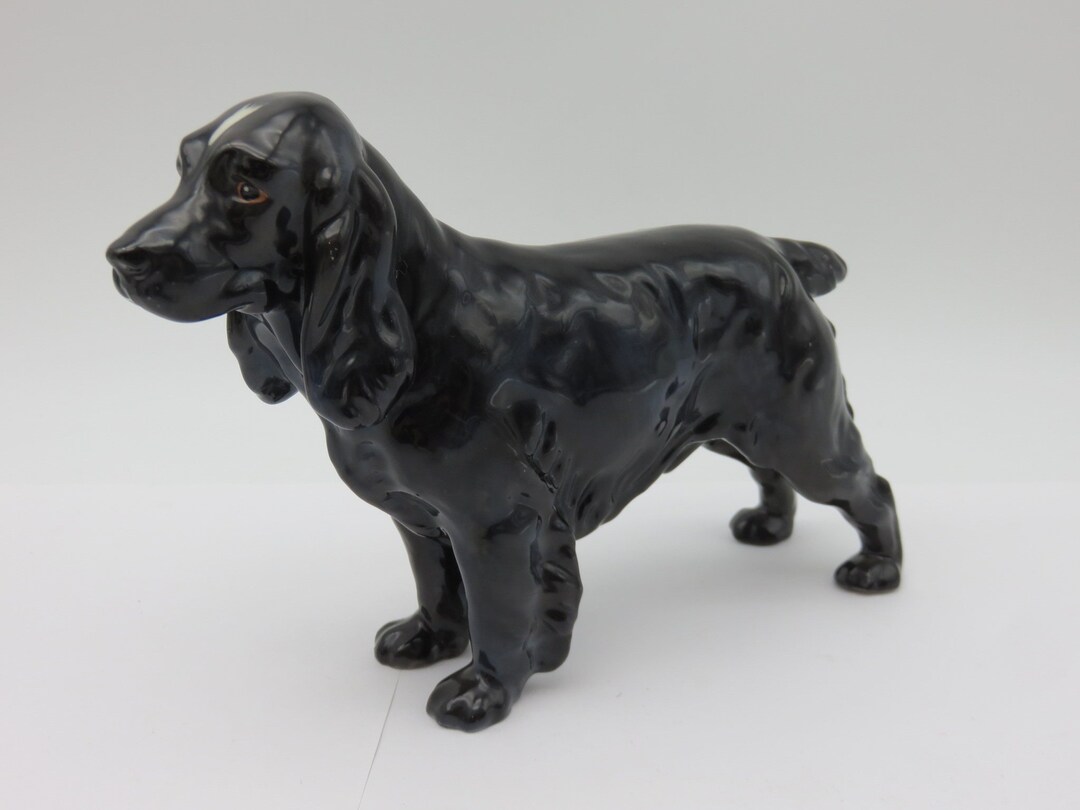 Rare Vintage GOEBEL Cocker SPANIEL Black Porcelain Dog CH623 Germany ...